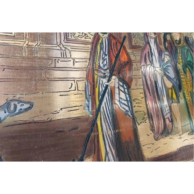 Vintage El Shami Egyptian Engraved/Etched Copper Panel Art Depicting ...