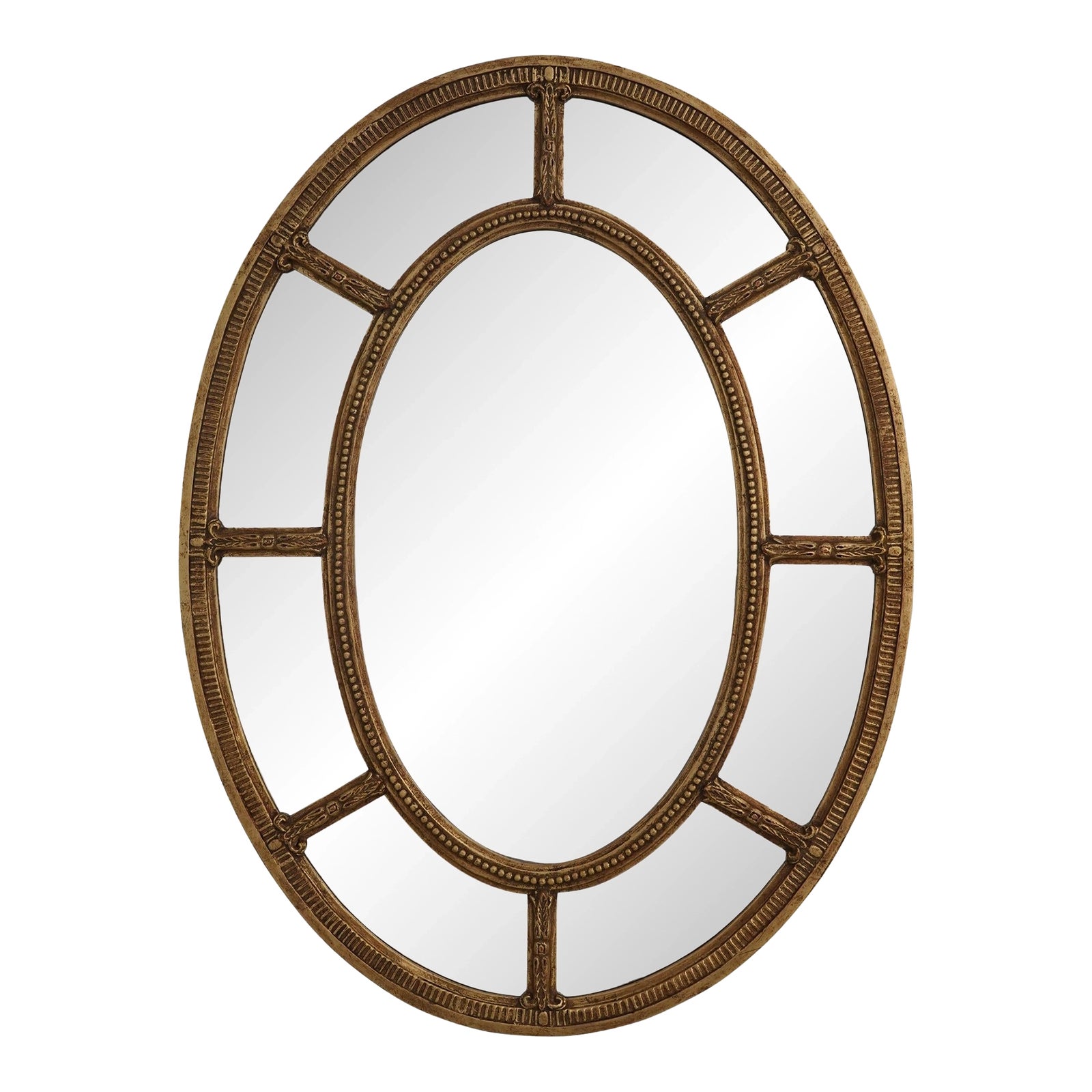Friedman Brothers Model 5410 Oval Gold Mirror | Chairish