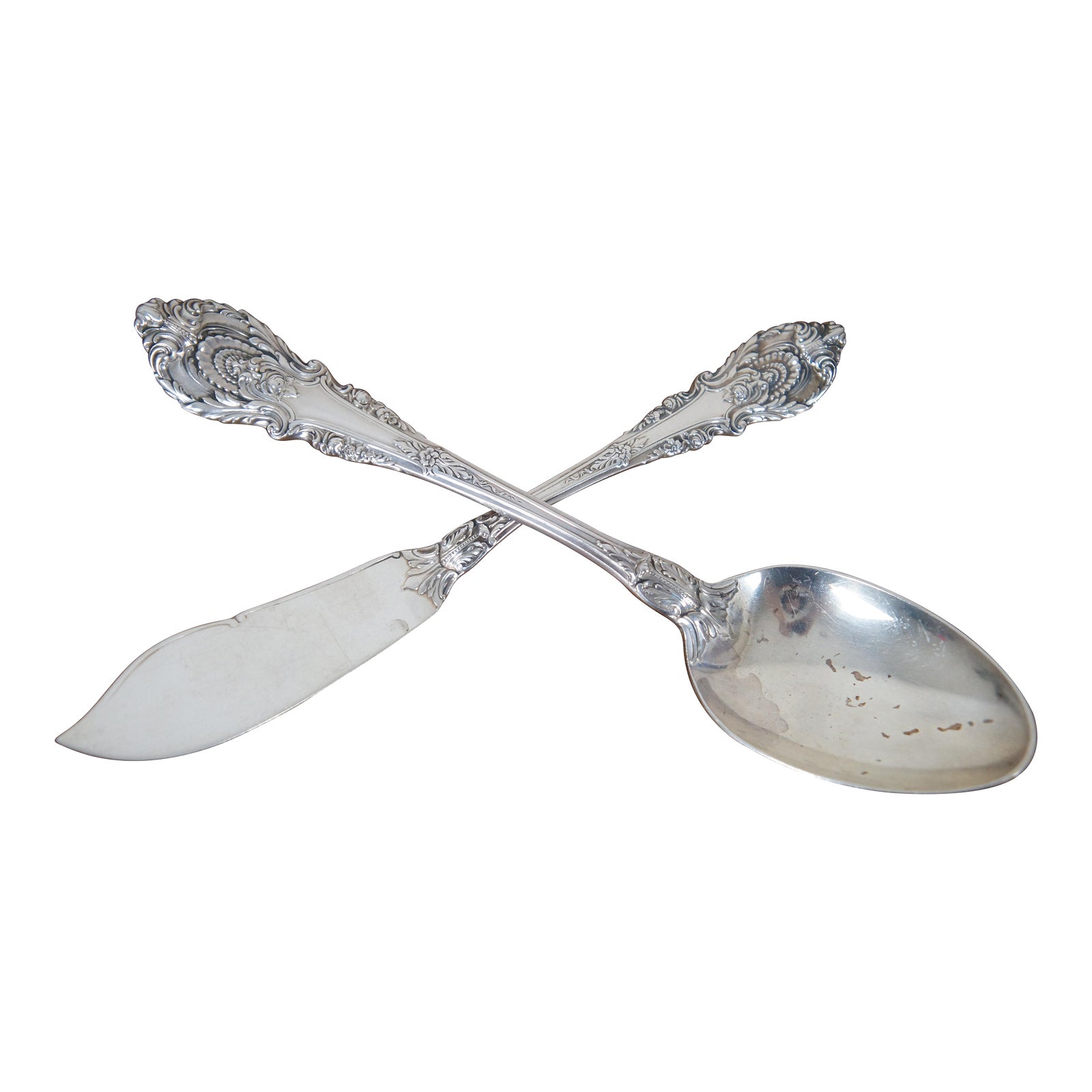 Antique Wallace Sterling Silver Sir Christopher Serving Spoon & Butter ...
