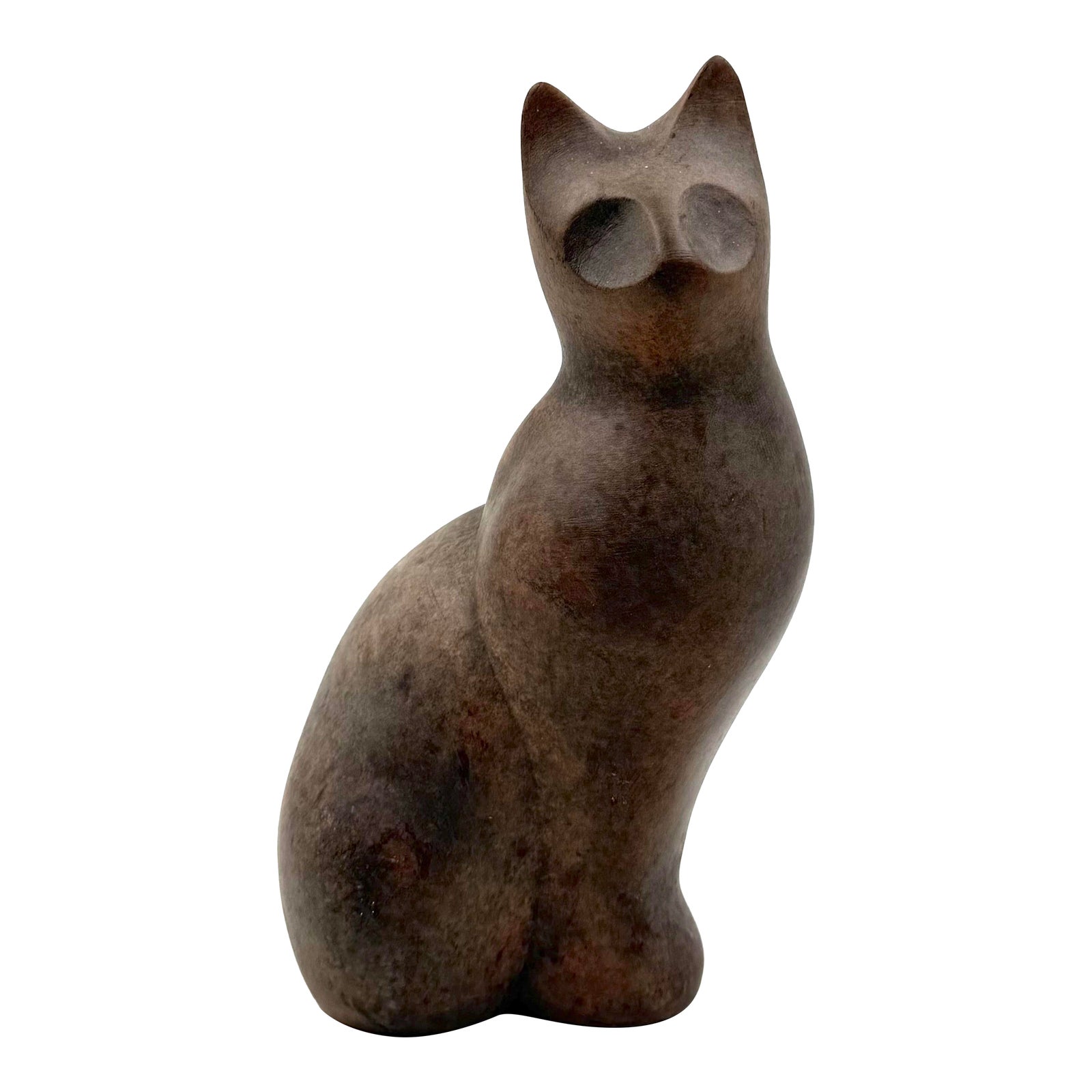 Christian Pradier, Cubist Ceramic Cat Sculpture, France 1980s | Chairish