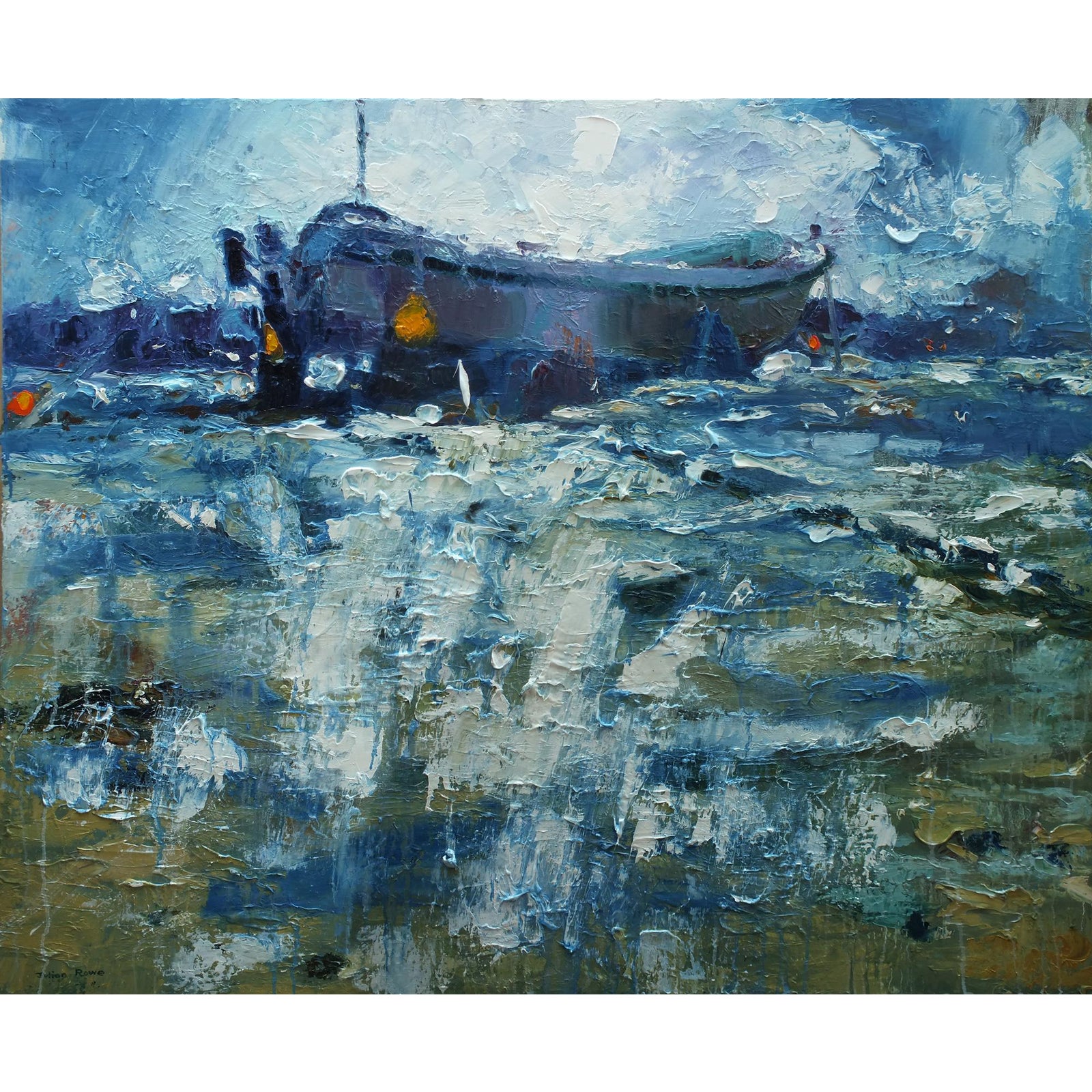 Lightwell No2. Contemporary Coastal Oil Painting by Julian Rowe | Chairish