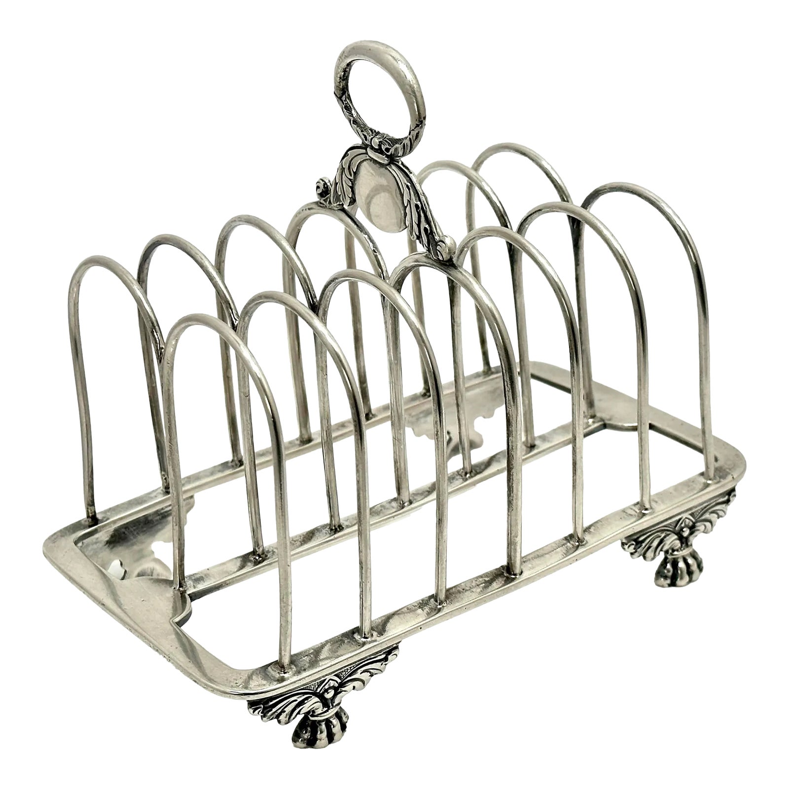 Outstanding Large Antique English Georgian Sterling Silver Toast Rack ...
