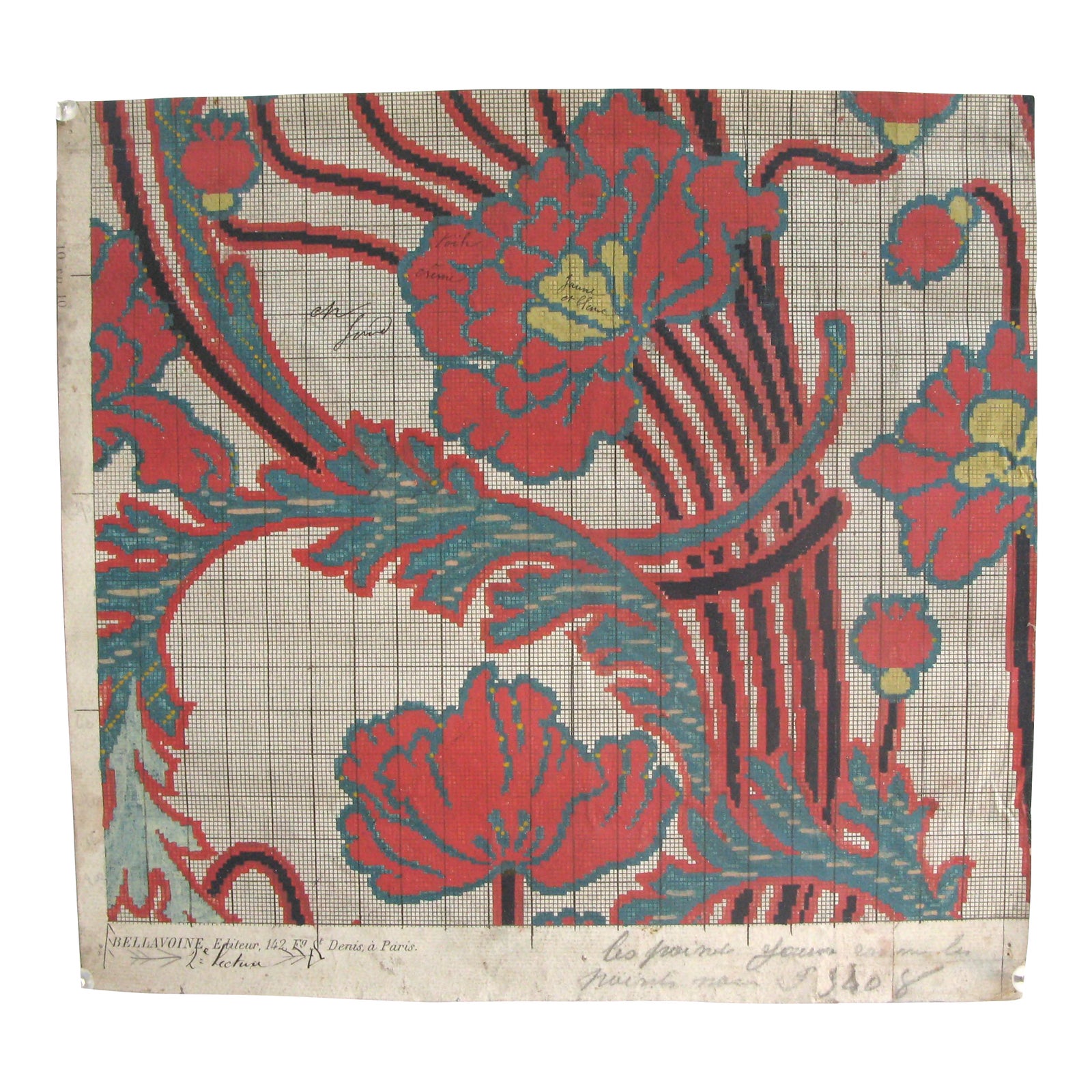 Late 19th Century French Textile Design | Chairish