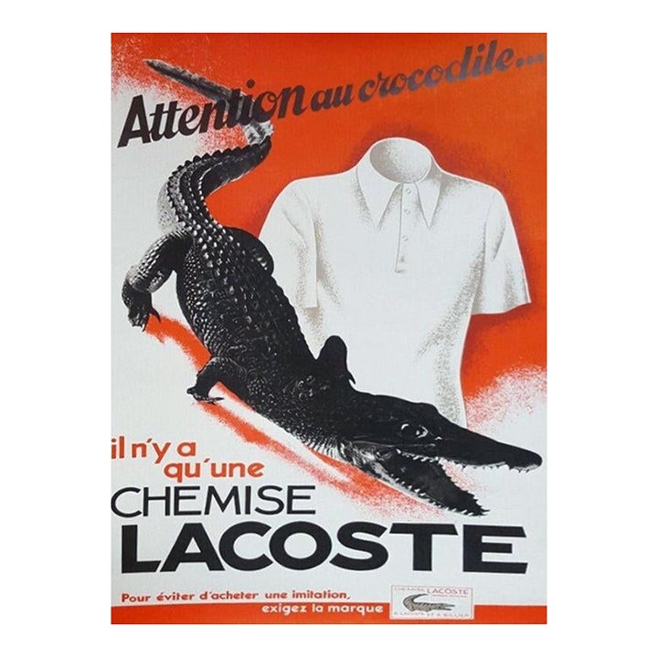 1960 Lacoste - Chemise Poster | Chairish