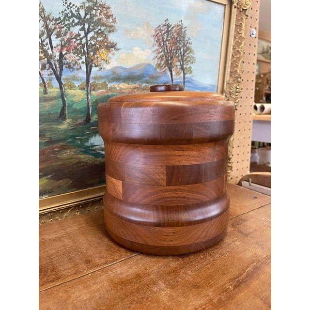 Vintage Mid Century Modern Solid Black Walnut Ice Box by Custom Kraft ...