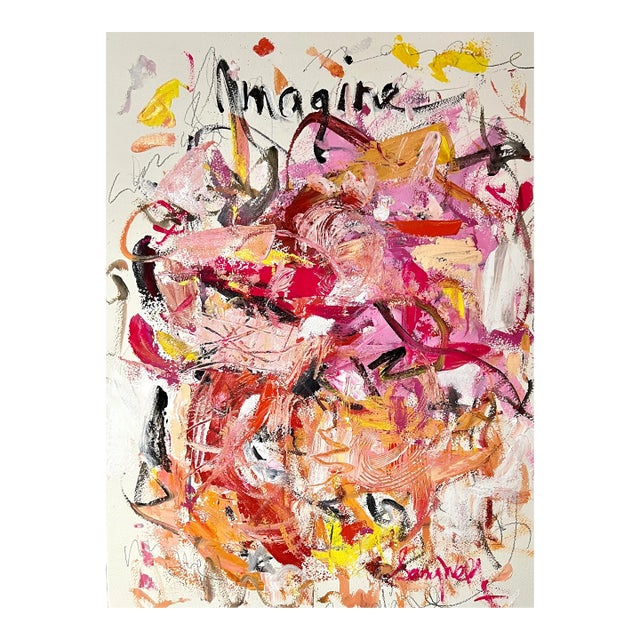 "Imagine" Original Abstract Expressionist Acrylic Painting on Paper by ...