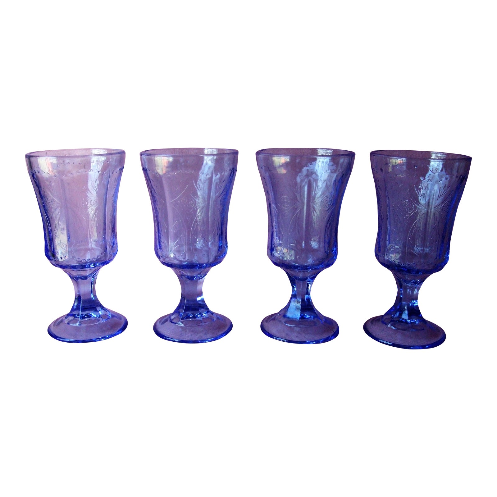 Indiana Federal Glass Blue Madrid Pattern, 1930's, Recollection Goblet ...