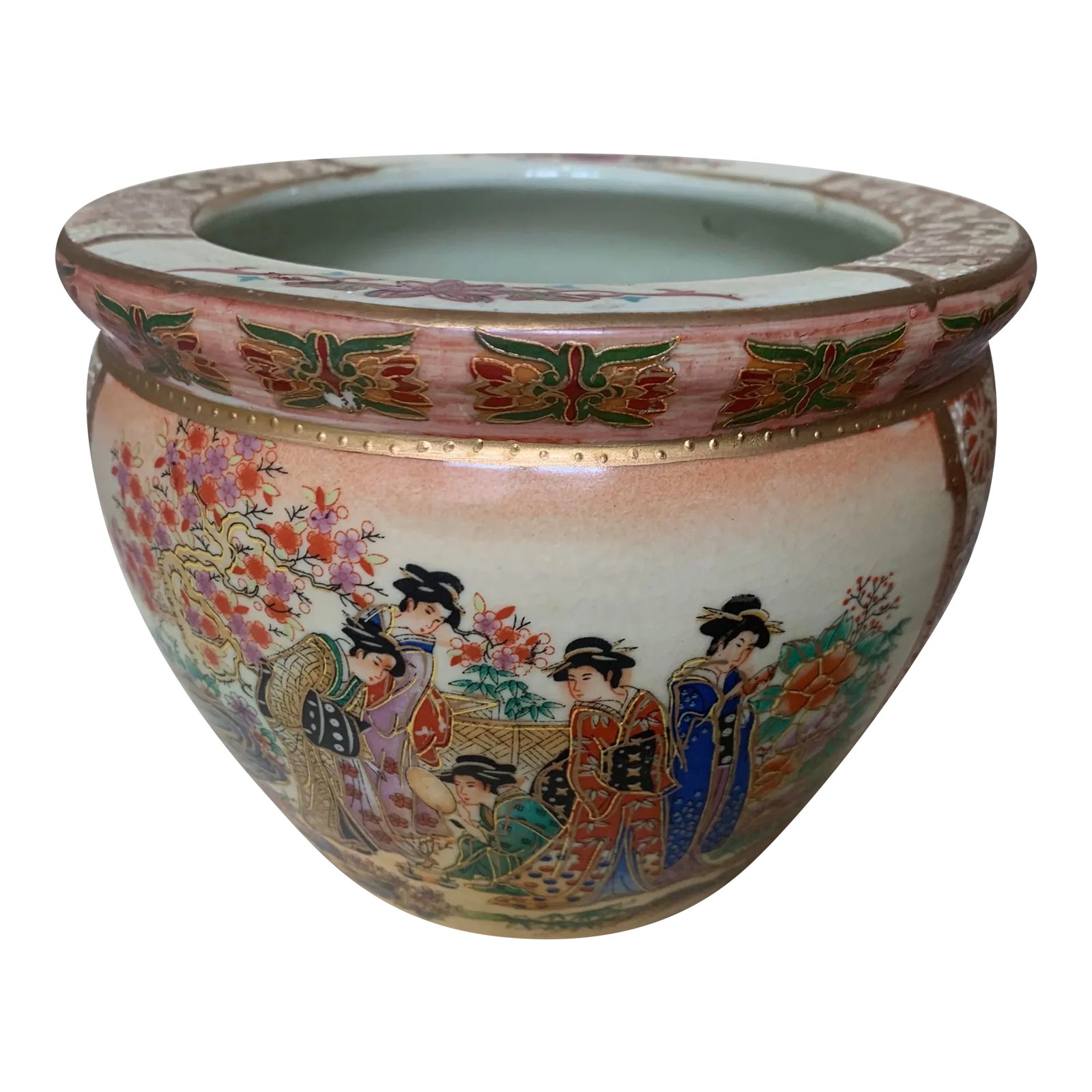 Late 20th Century Vintage Chinese Fish Bowl | Chairish