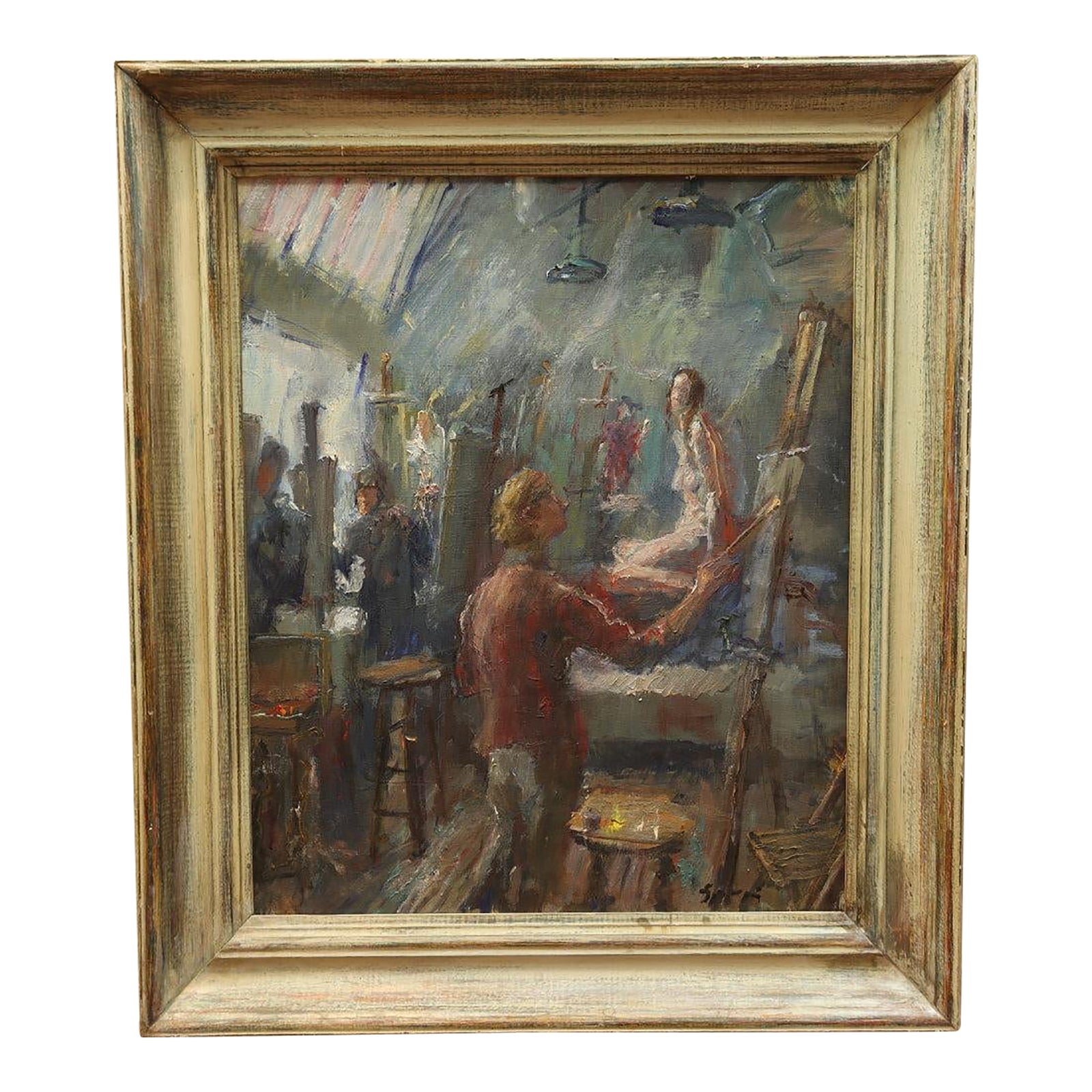 Late 20th Century Anthony Springer "self Portrait in Artists Studio ...