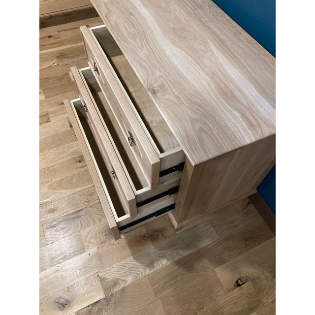 Contemporary Solid Oak 3-Drawer Night Stand | Chairish