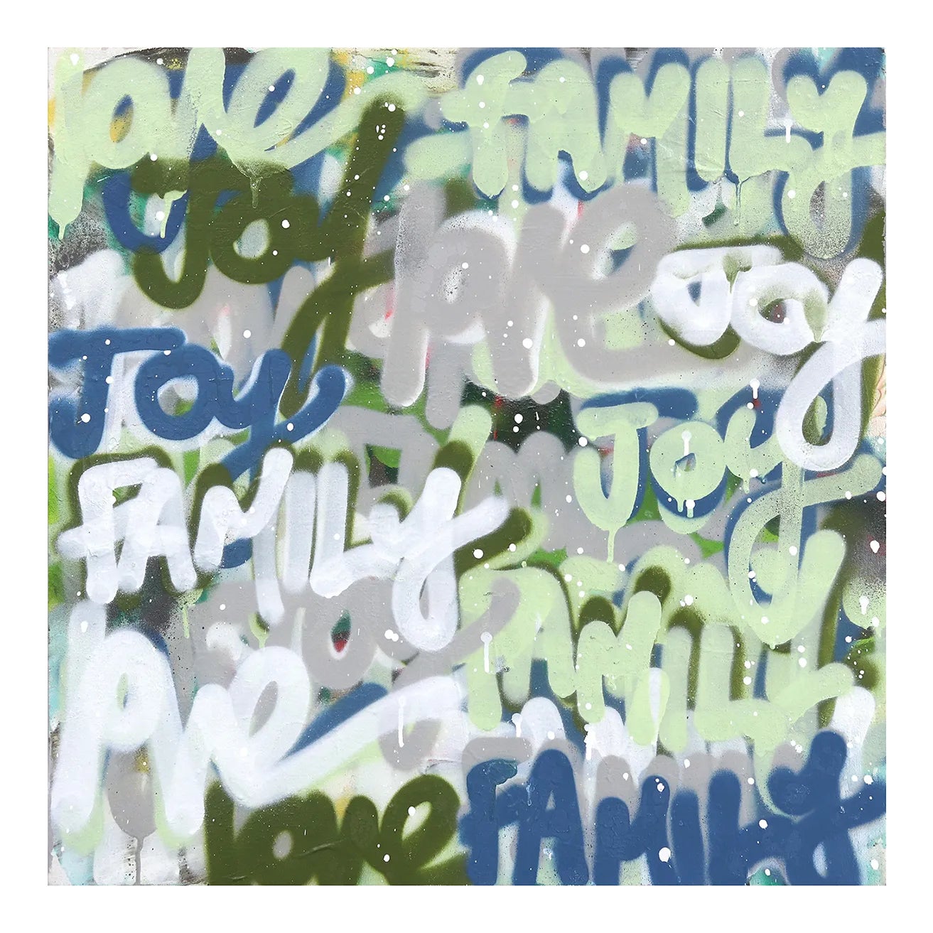 Urban Graffiti Painting Street Art Green Blue "We Stick Together ...