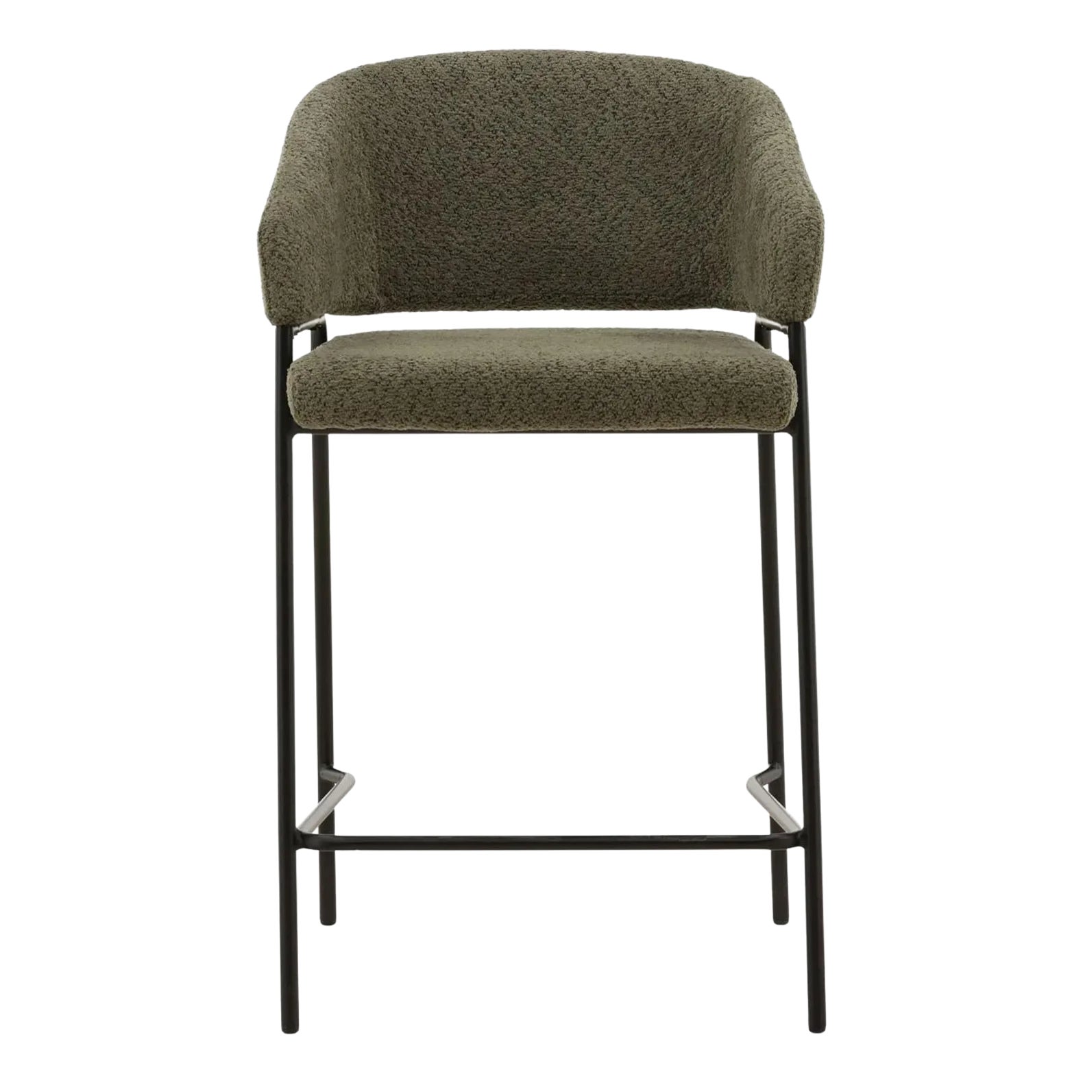 Boucle Olive Counter Stool | Chairish
