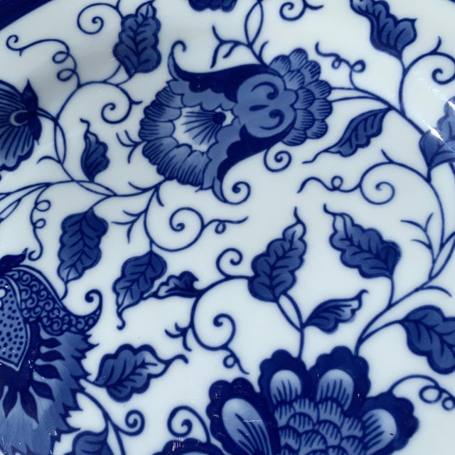 Vintage Bombay Cobalt Blue and White Jacobean Plates- Set of 4 | Chairish