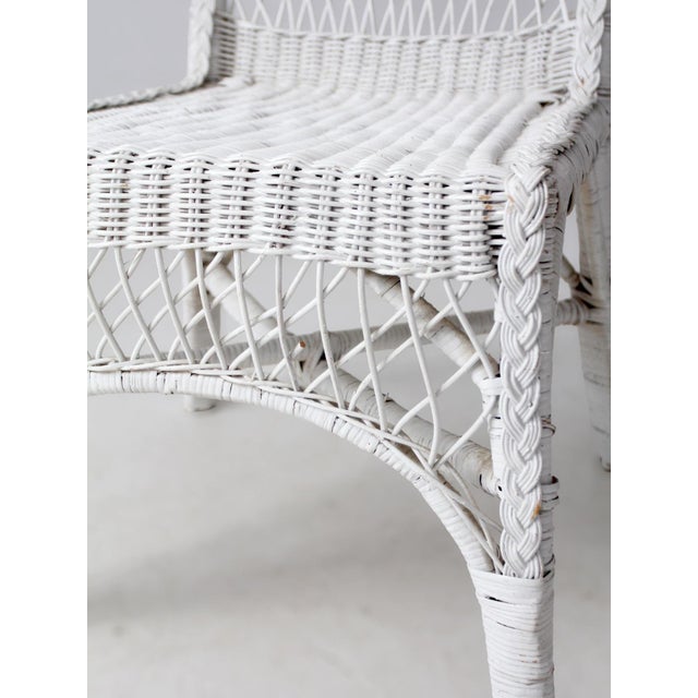 Vintage American White Wicker Chair Circa 1930s - 1940s | Chairish