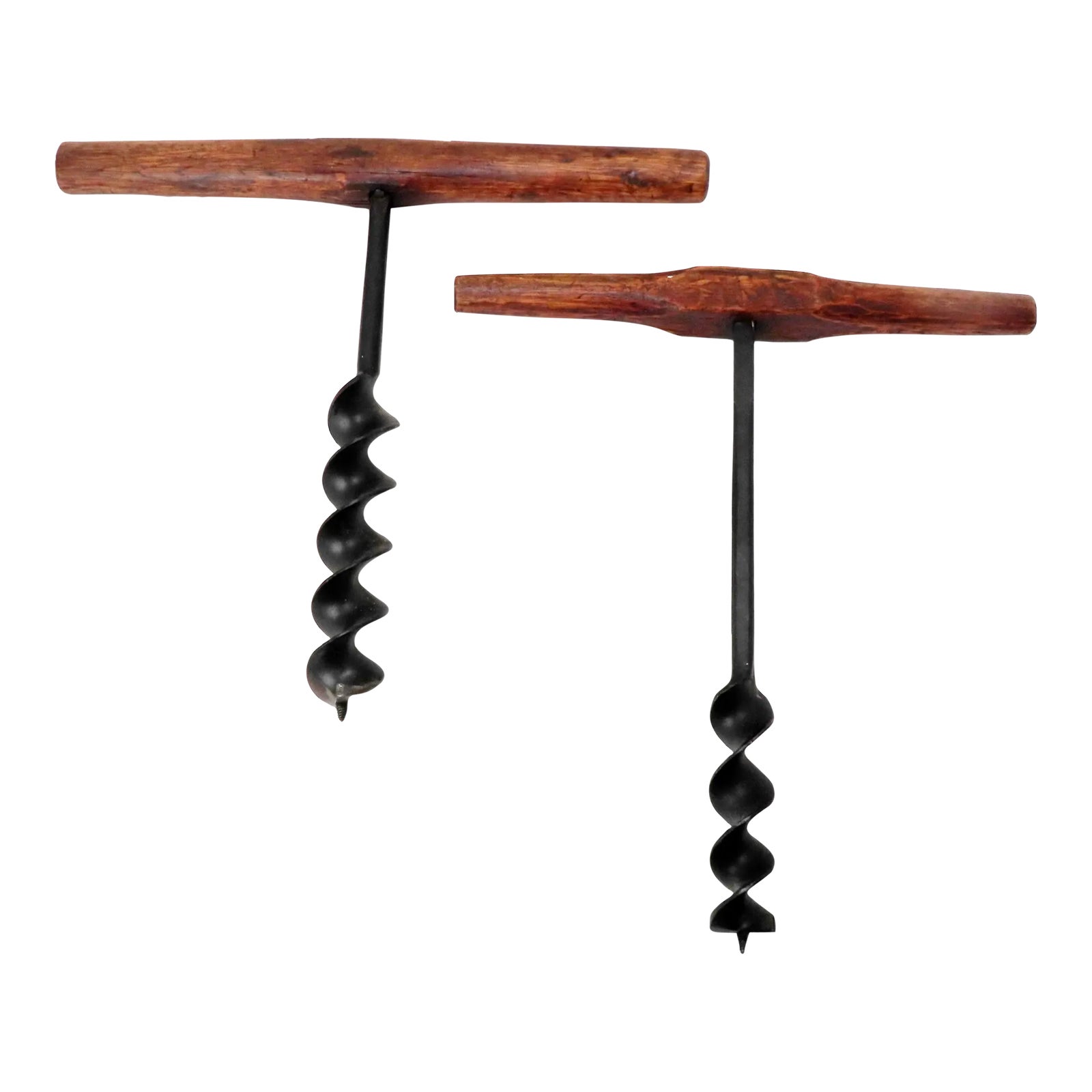 2 Large Antique American Primitive Hand Made Iron & Wood Barn Builders ...