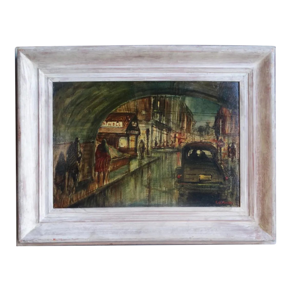 Edgar O Kiechle (1911-1960) - Tunnel - Oil on Board Circa 1947 | Chairish