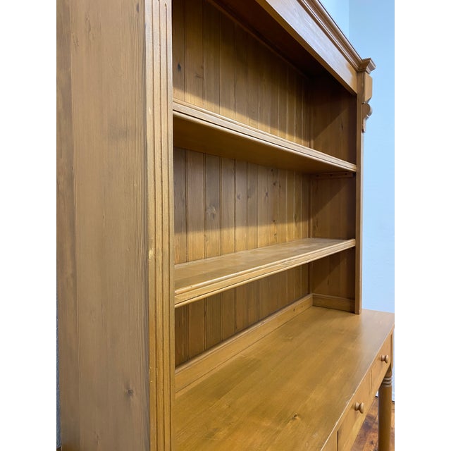 American Farmhouse Rustic Wooden Hutch | Chairish