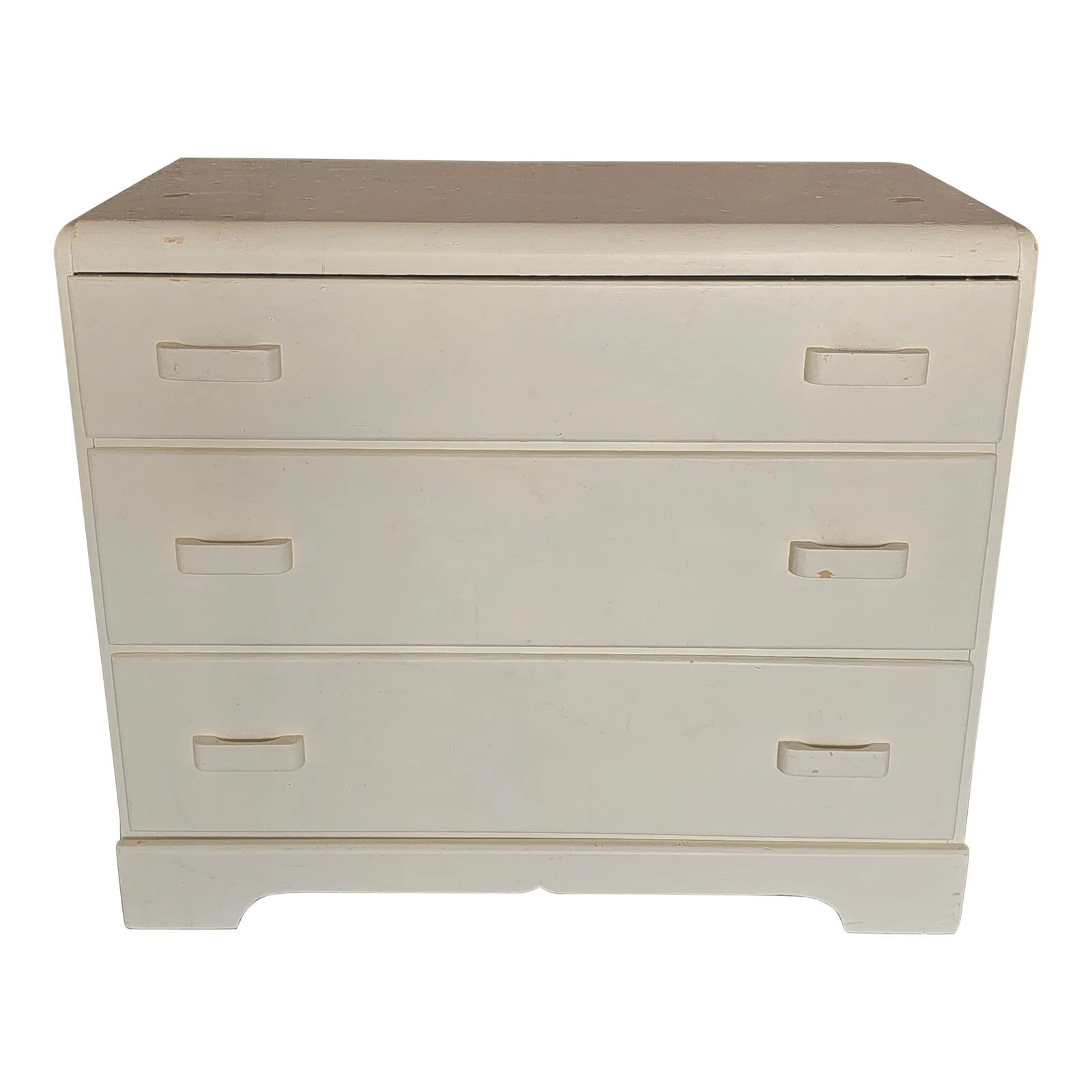 Victorian Off-White Enameled Waterfall Chest of Drawers | Chairish