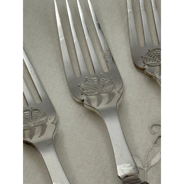Antique Victorian Flatware Set Mother of Pearl Handles Isaac Ellis ...