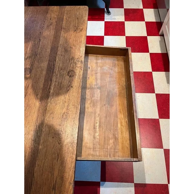 Vintage Stow & Davis Farmhouse Dining Table With Drawer | Chairish