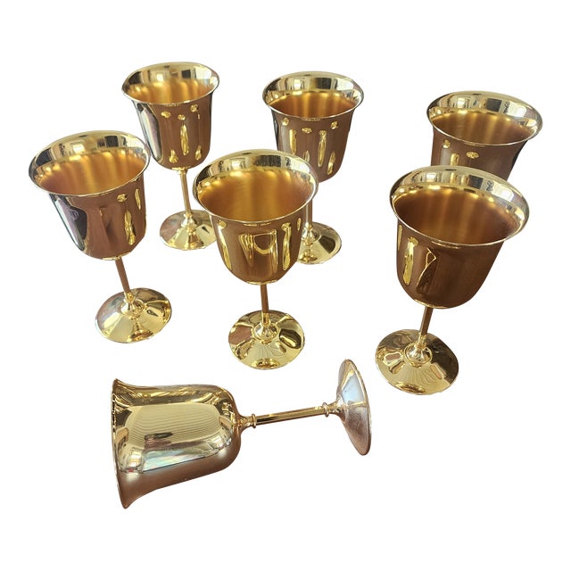 24k Gold Plated Goblets | Chairish