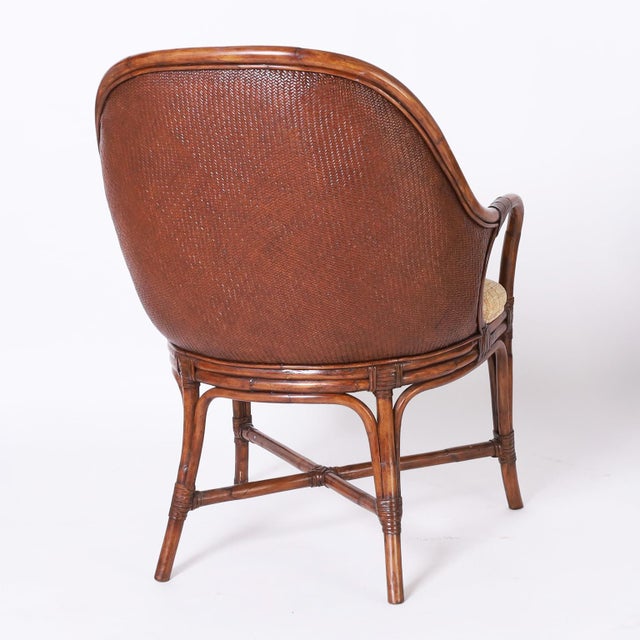 Pair of Vintage British Colonial Style Arm Chairs | Chairish