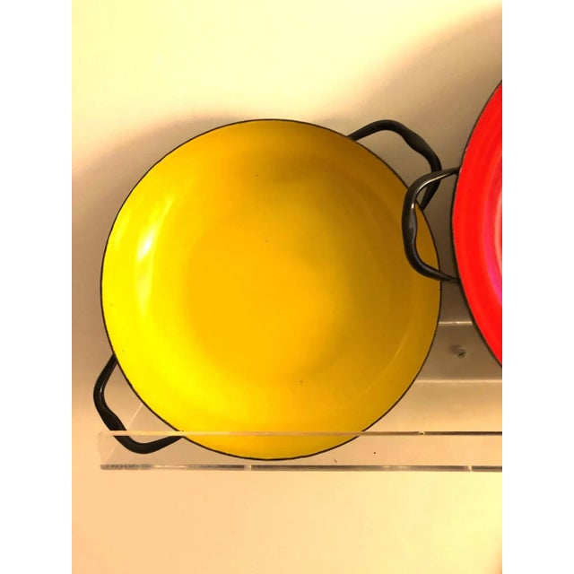 Mid 20th Century Colorful Enamel Viking Enamelware With Handles- Set of ...