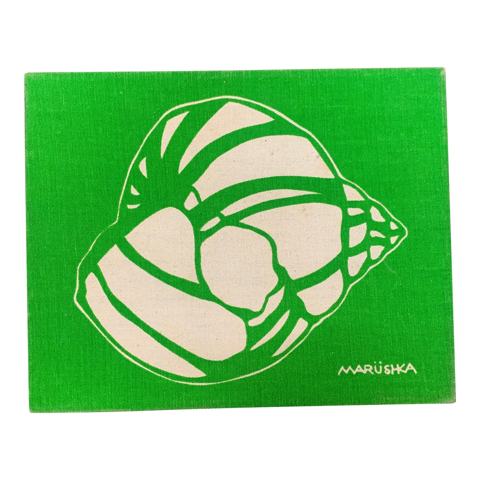 Mid Century Shell Silk Screen by Marushka | Chairish