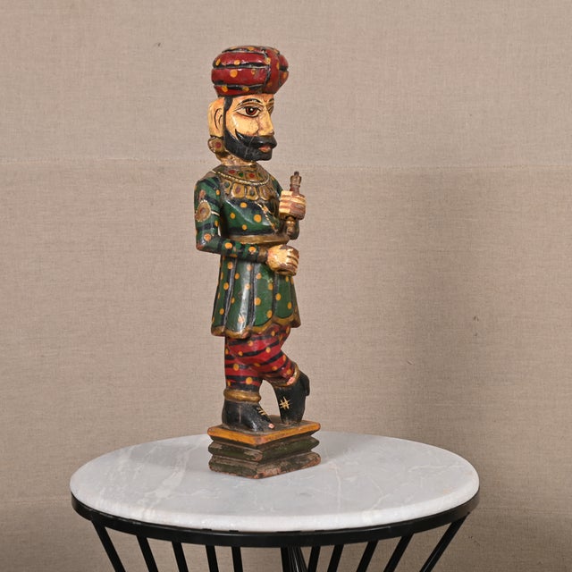 1960s Wooden Hand Carved Royal Guard Darban Statue | Chairish
