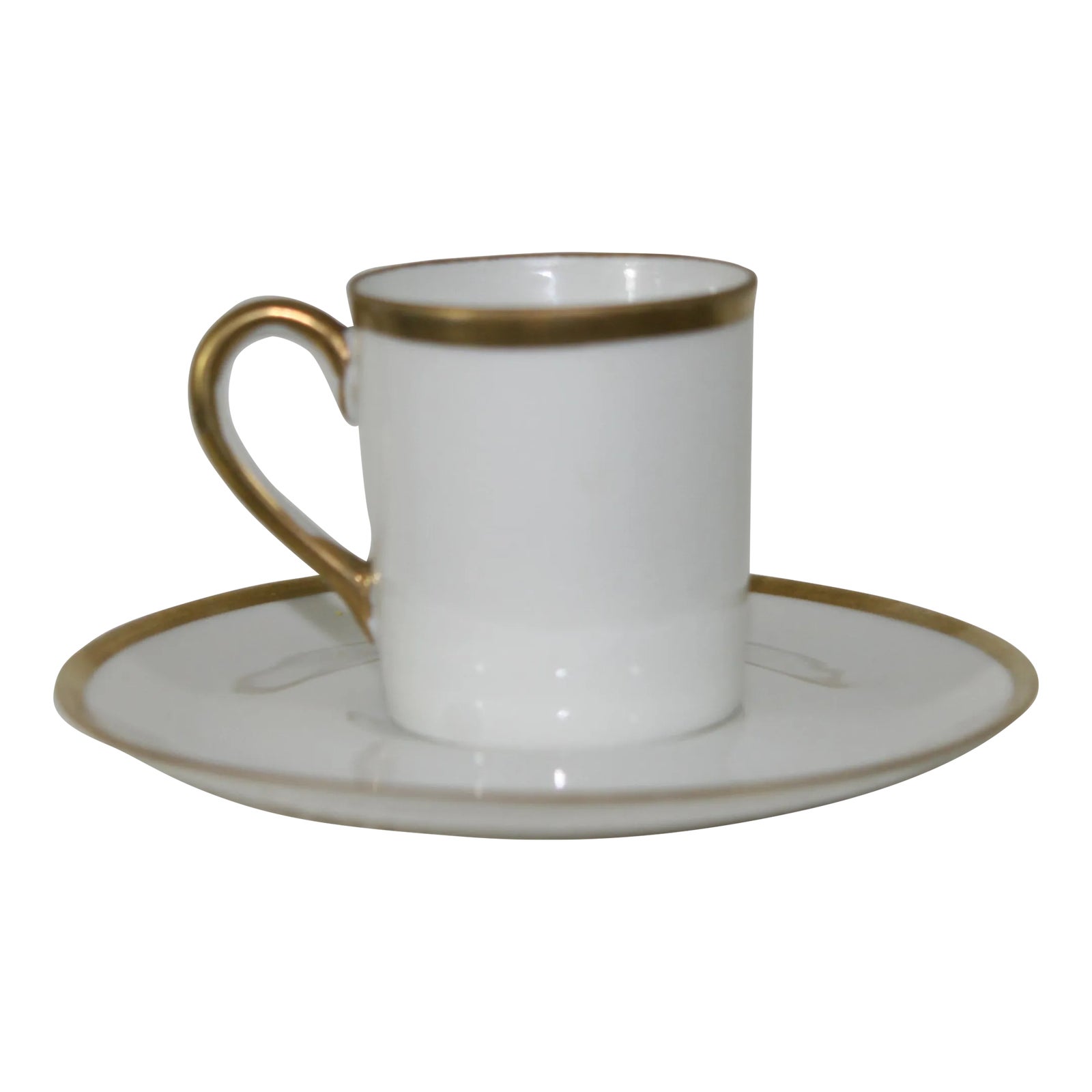 Antique Nippon Hand Painted Porcelain Espresso Cup & Saucer White With ...