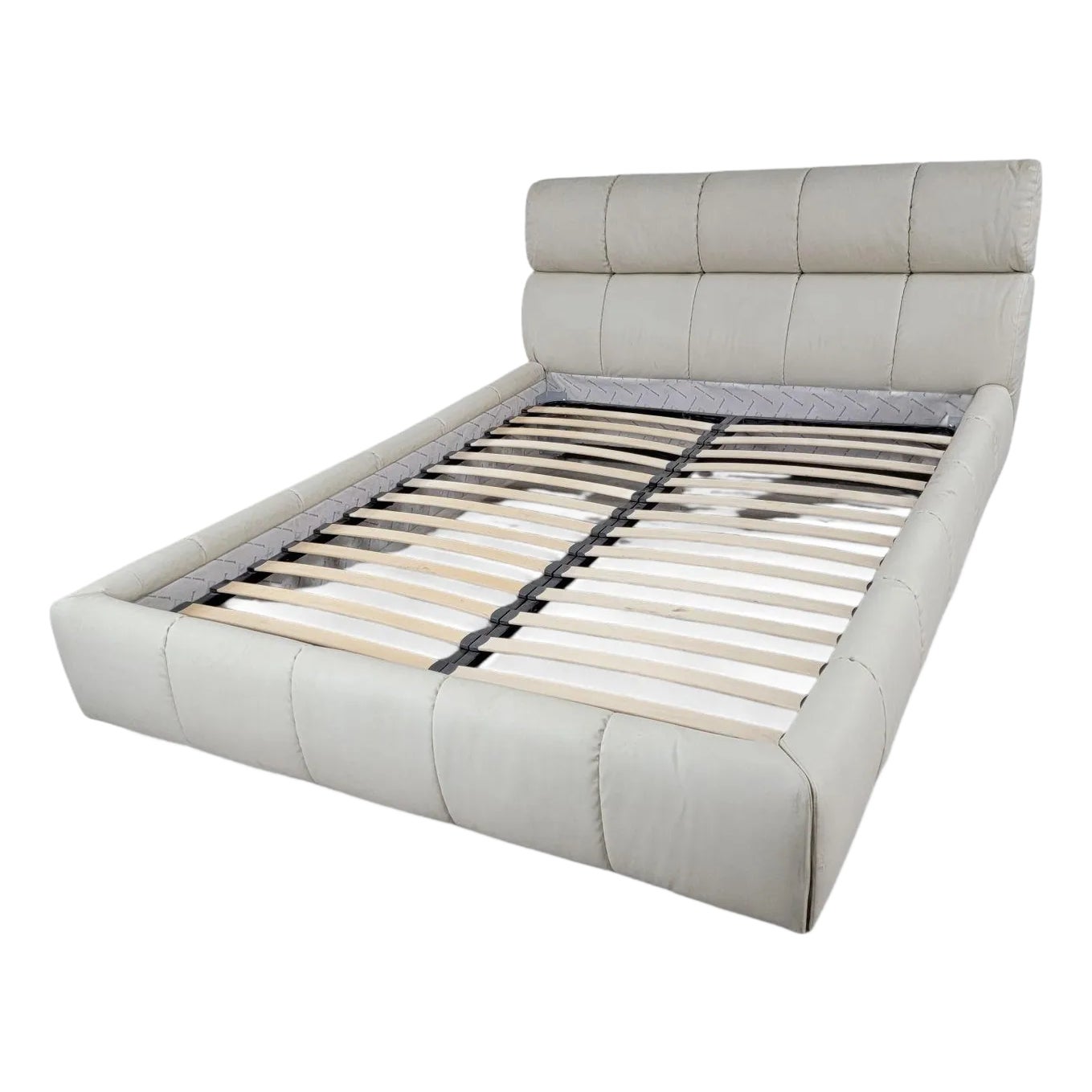 Vintage Postmodern Italian Tufted Leather Queen Bed Styled After ...