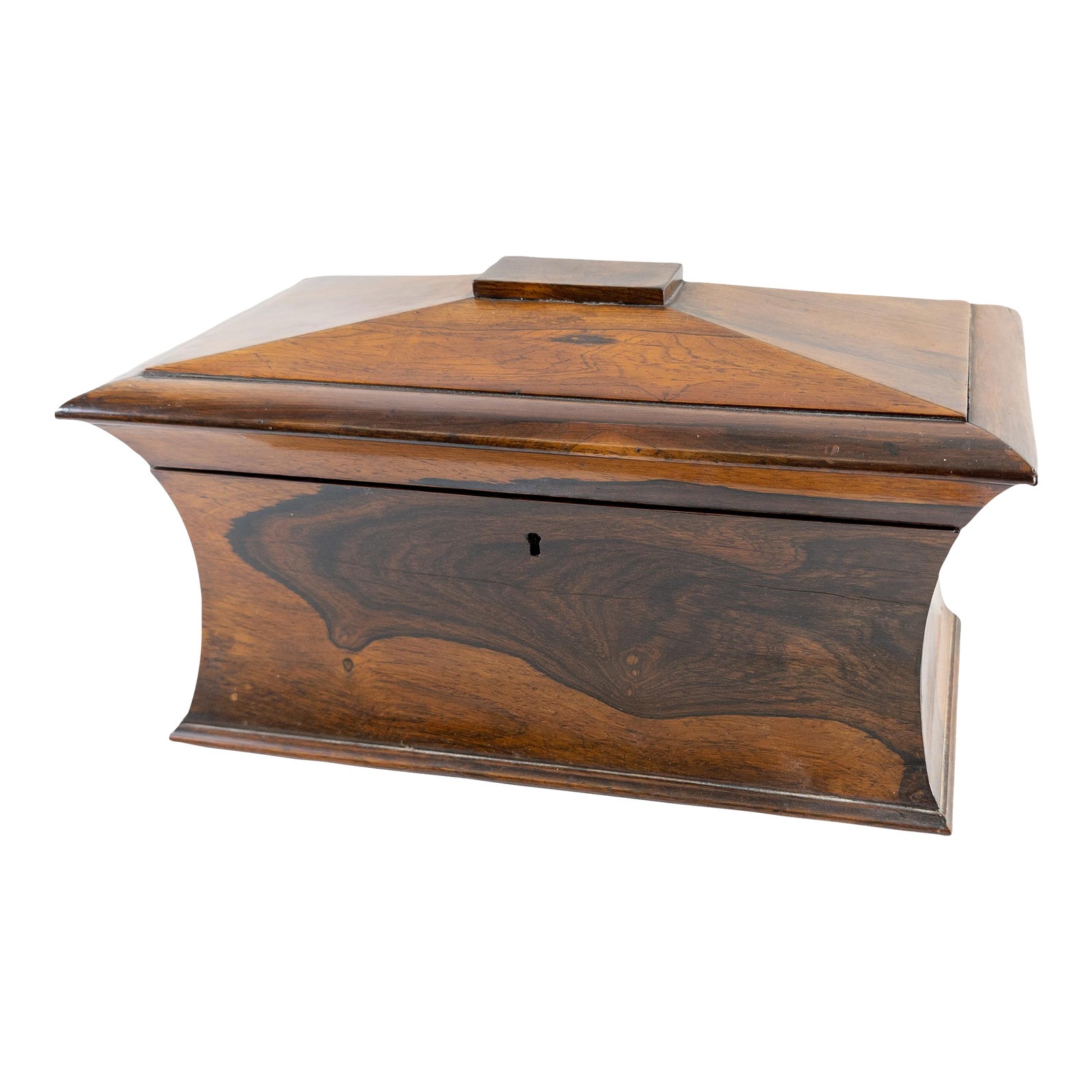 19th Century English Rosewood Chippendale Sarcophagus Style Tea Caddy ...