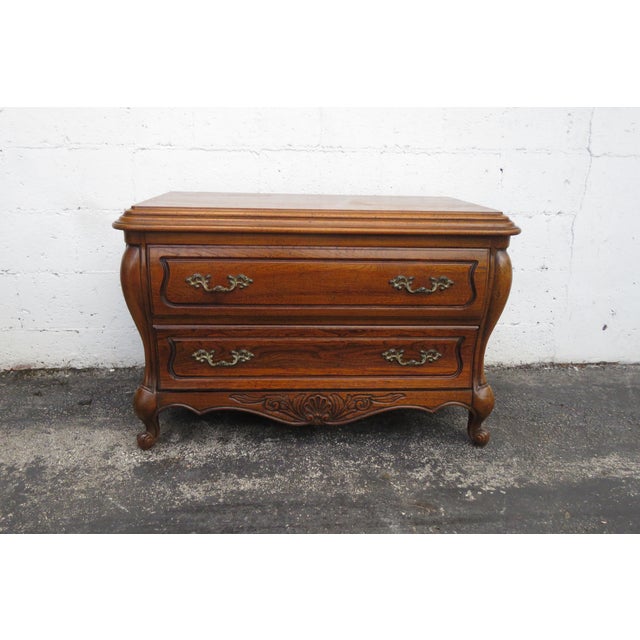 Hickory French Hand Carved Bombay Nightstands Bedside Tables a Pair ...