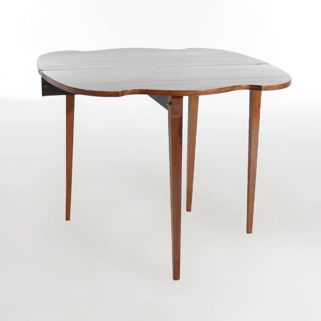 Federal Mahogany Swell Front Card Table, Bell Flower & Eagle Inlay ...