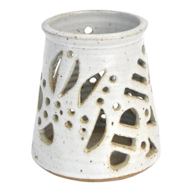 Vintage Geometric Pierced Sculptural Studio Pottery Vase by Jt ...