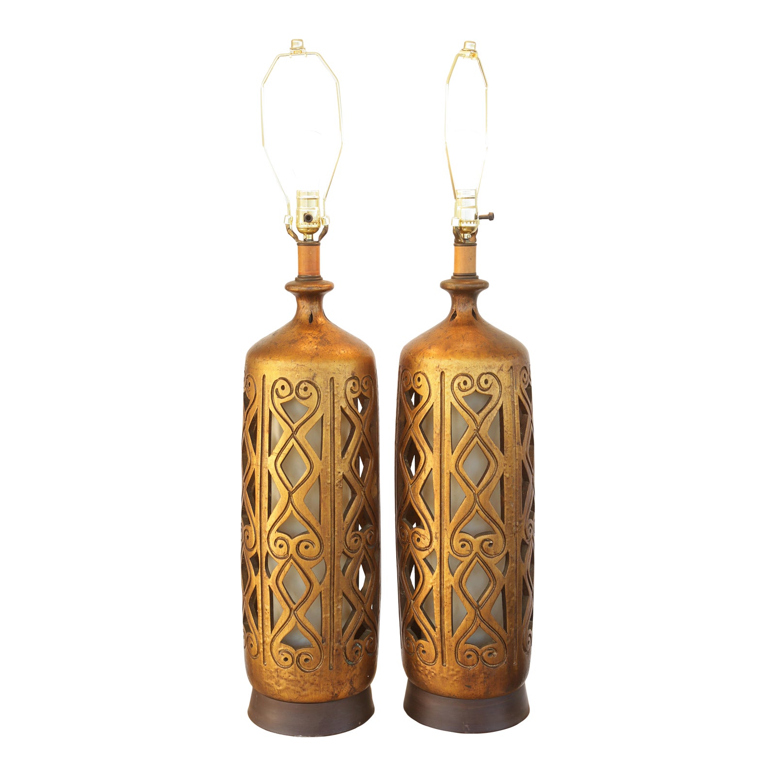 Gorgeous Golden Mid-Century Modern Brutalist Ceramic Cut-Out Table ...
