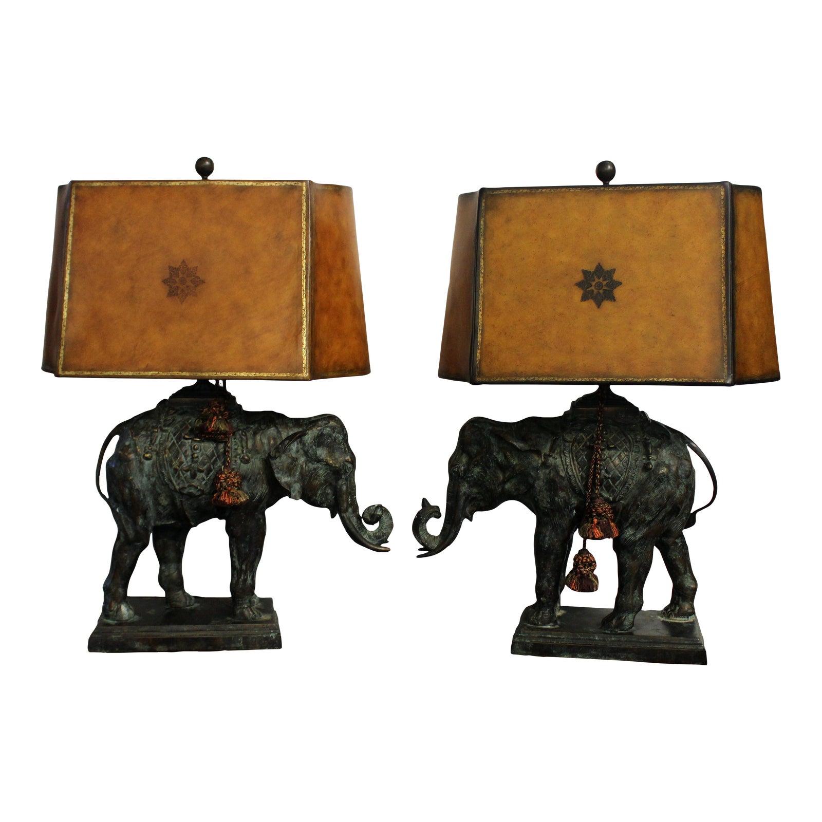 Circa 1970s American Pair of Bronze Elephant Lamps by Maitland Smith ...