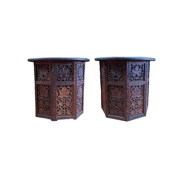 19th Century Set of Two Anglo-Indian Mahogany Campaign Tables | Chairish
