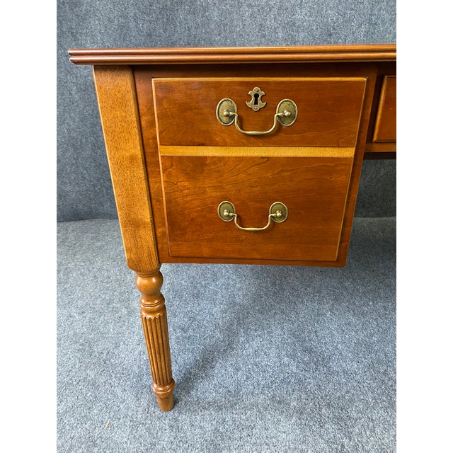 Solid Mahogany Contemporary Sheraton Style Desk | Chairish