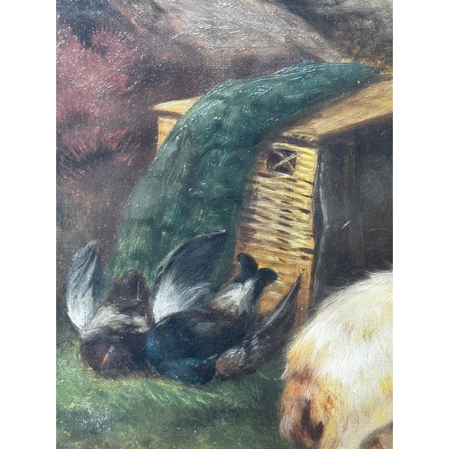 English Victorian Hunting Oil Painting “Game Dogs” – Robert Cleminson ...