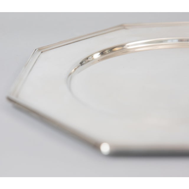 Vintage English Silver Plate Octagonal Barware Drinks Tray | Chairish
