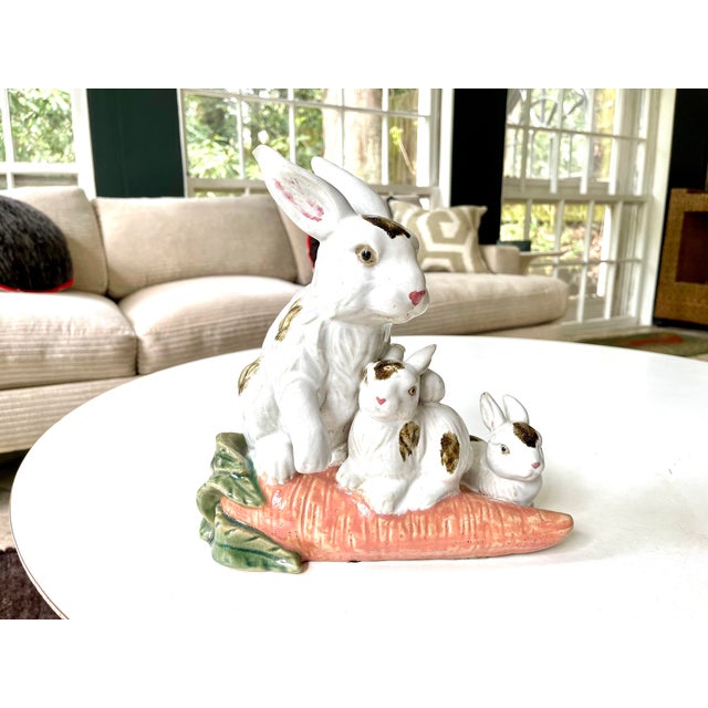 Vintage Provencal Ceramic Bunny Statue | Chairish