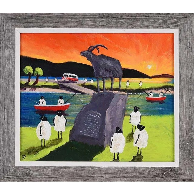 Andy Pat, Sheep in a VW Split Screen Camper Van visiting Johann the ...