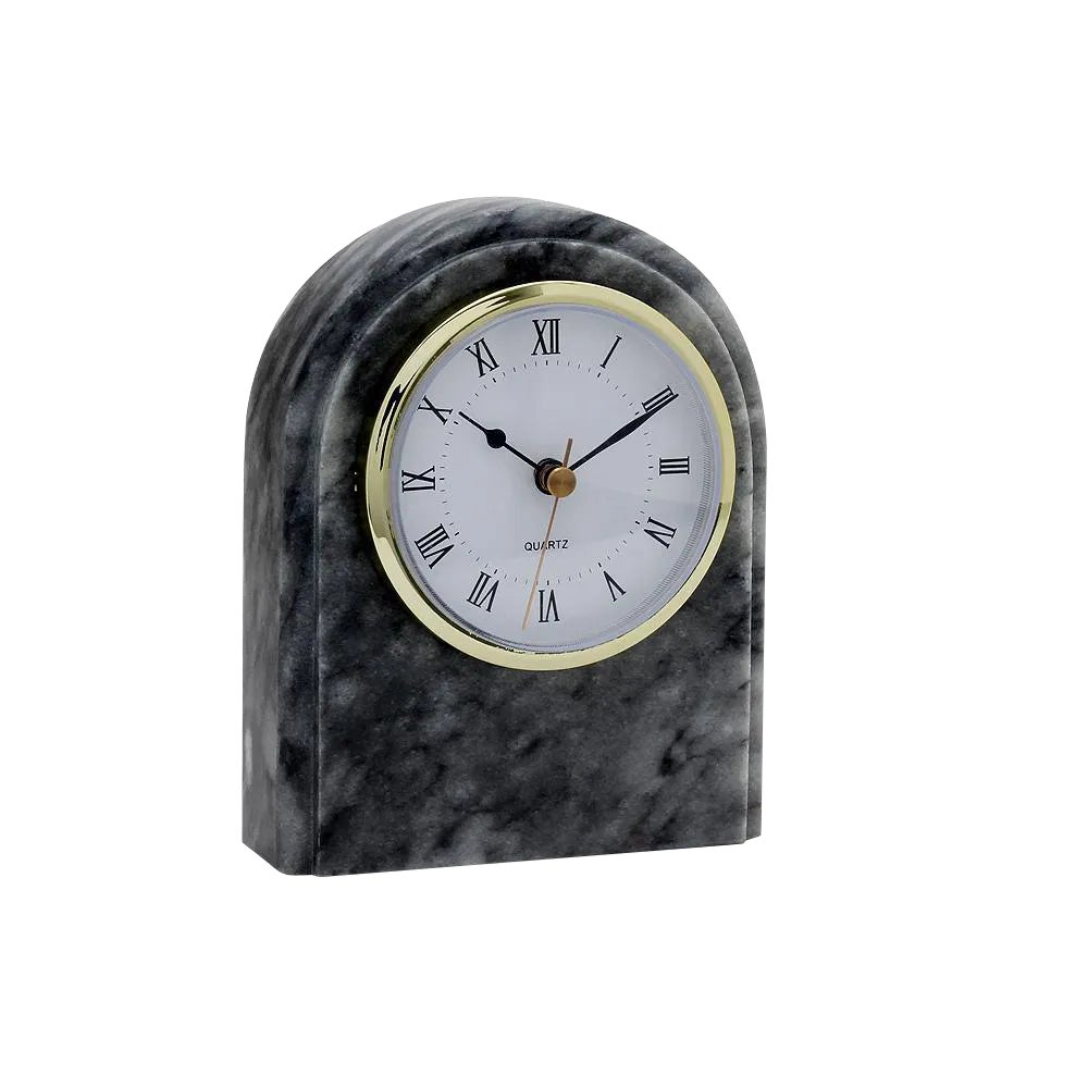 Cloud Gray Marble Desk Clock | Chairish