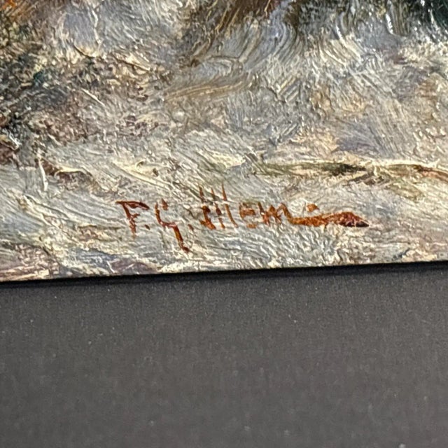 Pair of Antique Oil Paintings on Board. Signed F.G.Illem, Germany, 1910 ...