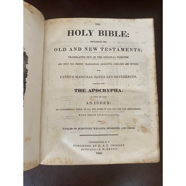 Antique Holy Bible 1848 New&Old Test./Canne's Marginal Notes/Apocrypha ...