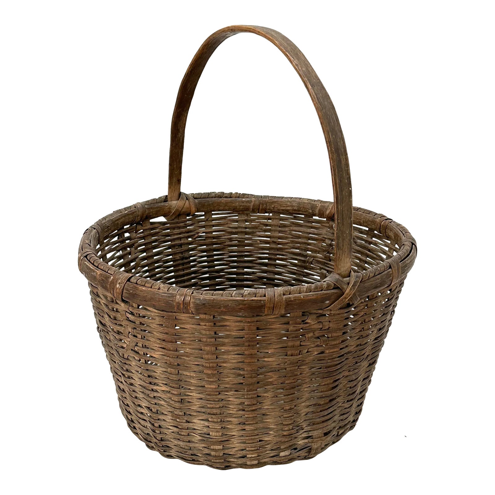 Large Unusual Late 19th Century Antique American Hand Woven Ash Cord ...