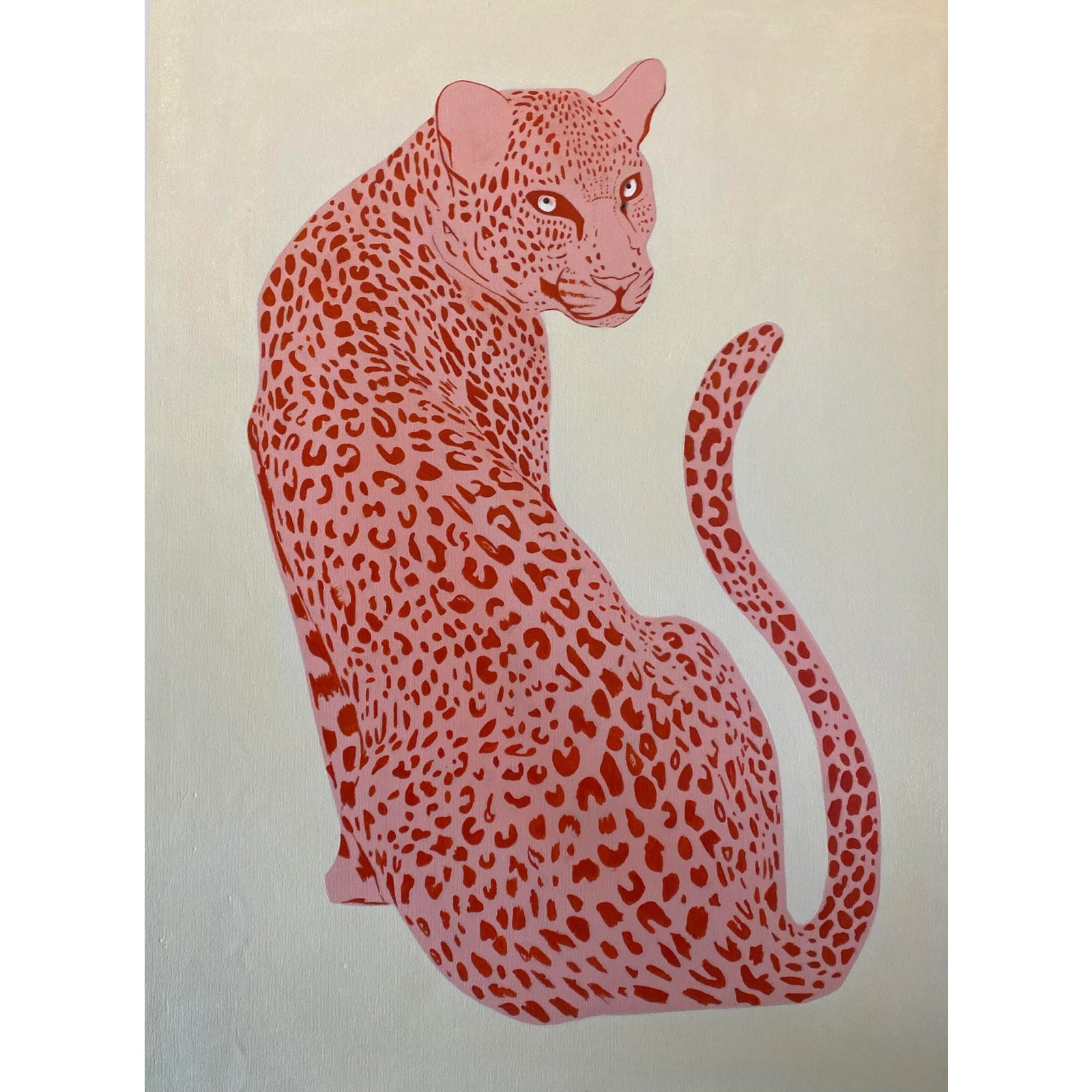 Leopard Original Abstract Large Acrylic Canvas Painting | Chairish