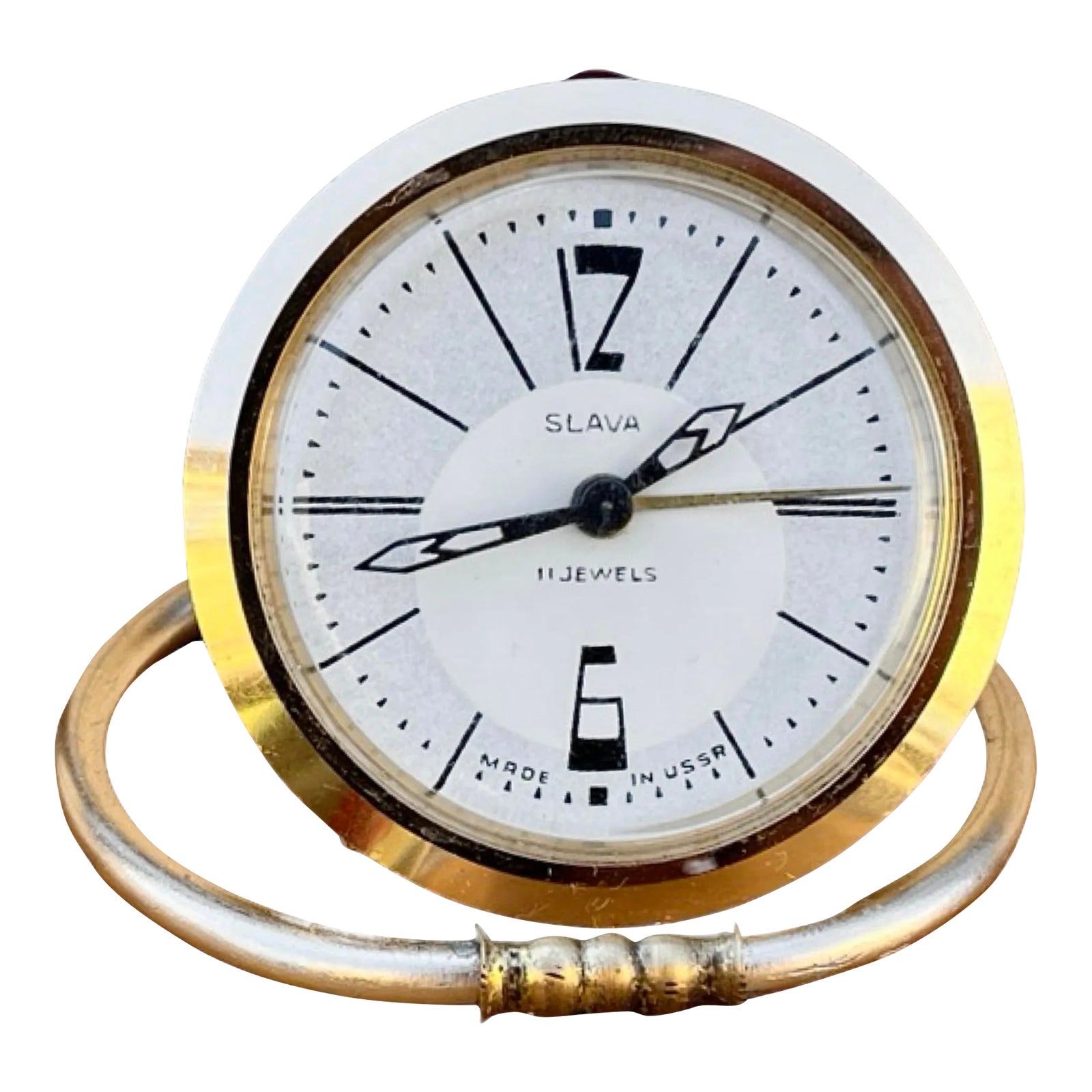Beautiful Brass Slava Mechanical Alarm Clock, Made in the Ussr, 1960s ...