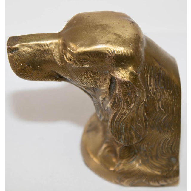 Vintage Cast Brass Sculpture of Beagle Dog Bust Bookend Paperweight ...